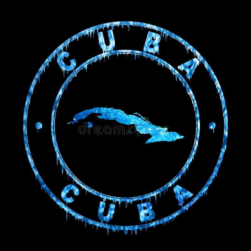 Map of Cuba Water concept stock illustration. Illustration of america ...