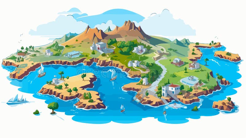 Map of Cyprus Outlined Vector Cartoon Vector Illustration Stock Vector ...