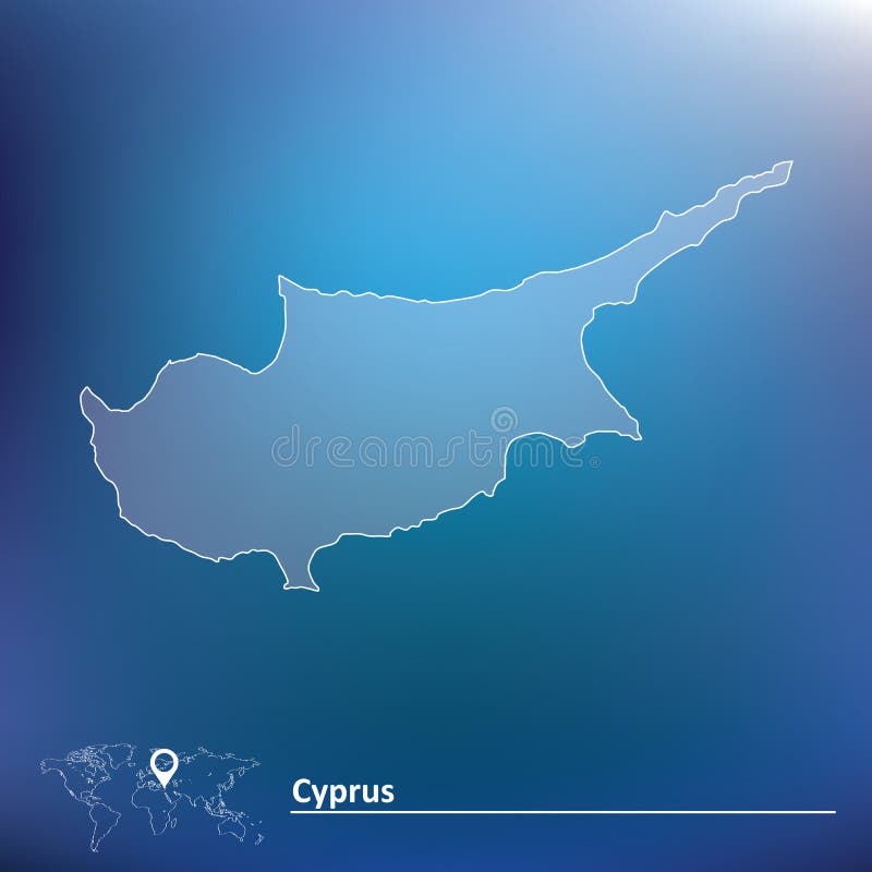 Map of Cyprus stock vector. Illustration of contour - 125149370