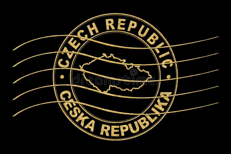 Map of Czech Republic, Postal Passport Stamp, Travel Stamp Stock ...
