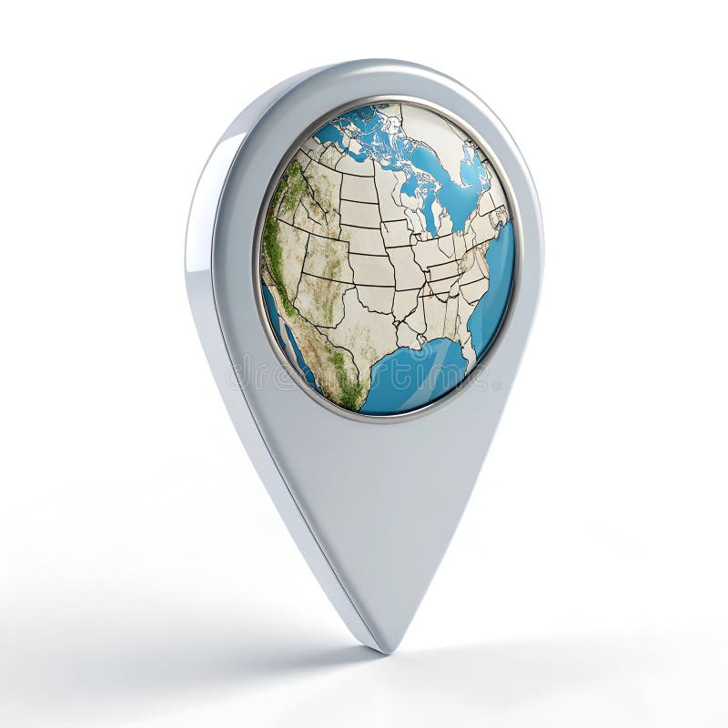 Map 3D Icon, Navigation and Geography Symbol Isolated on White ...