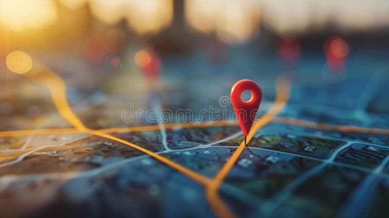 Map 3D Illustration, 3D Map Pins, GPS, Navigator Pin Checking Points ...