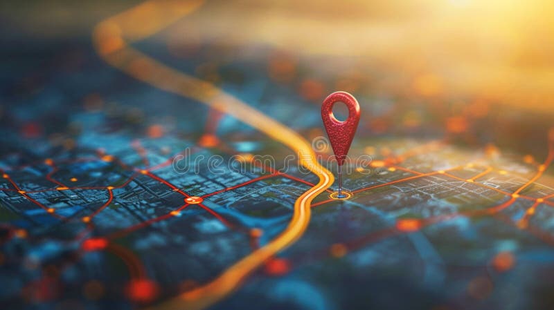 Map 3D Illustration, 3D Map Pins, GPS, Navigator Pin Checking Points ...