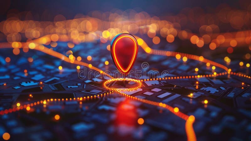 Map 3D Illustration, 3D Map Pins, GPS, Navigator Pin Checking Points ...