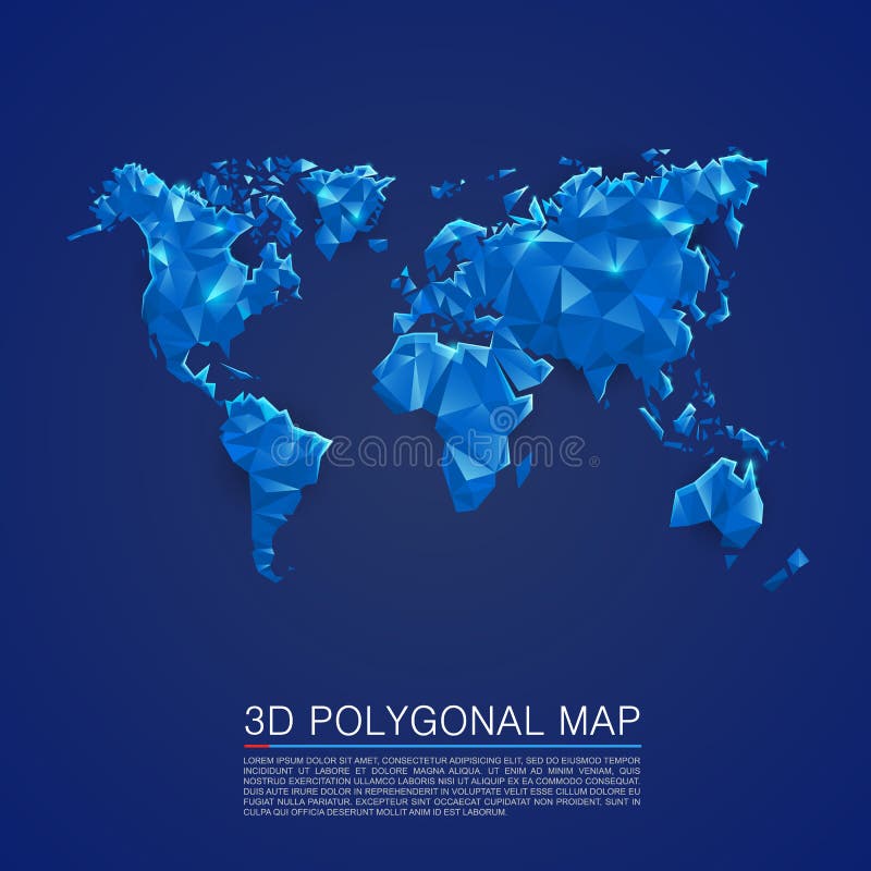 Map 3d polygon art cover stock vector. Illustration of layout - 50611257