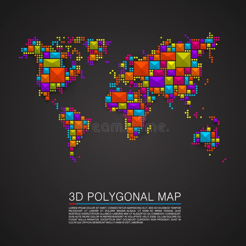 Map World Polygon on a White Background, Vector Illustration Stock ... Map World Polygon on a White Background, Vector Illustration Stock ...