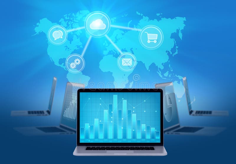 Map Data Storage in the Cloud Data, Stock Illustration - Illustration ...