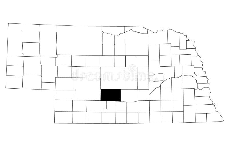 Map of Dawson County in Nebraska State on White Background. Single ...