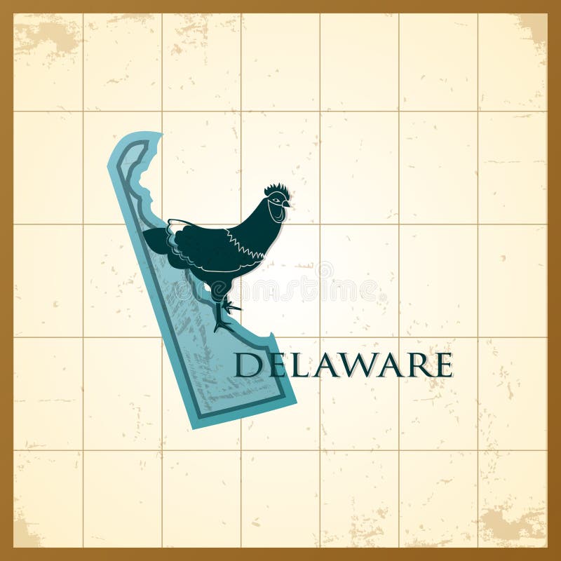 A map of Delaware state. stock vector. Illustration of blue - 183713963