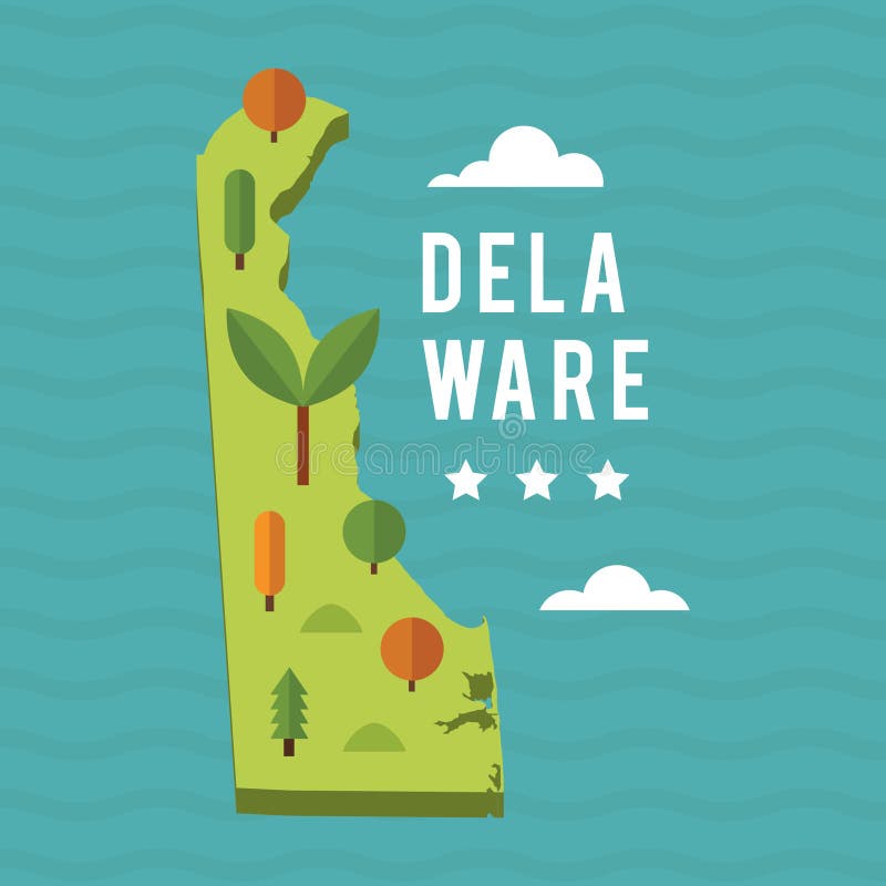 Map of Delaware State. Vector Illustration Decorative Design Stock ...