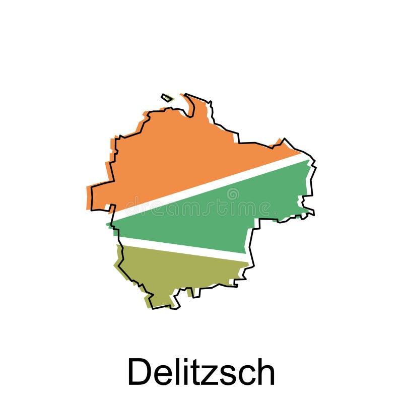Delitzsch German City Map Grey Illustration Silhouette Shape Stock ...