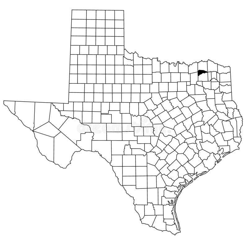 Map of Delta County in Texas State on White Background. Single County ...