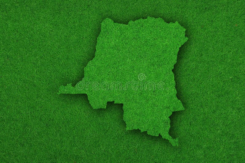 Map of Democratic Republic of the Congo on Green Felt Stock ...