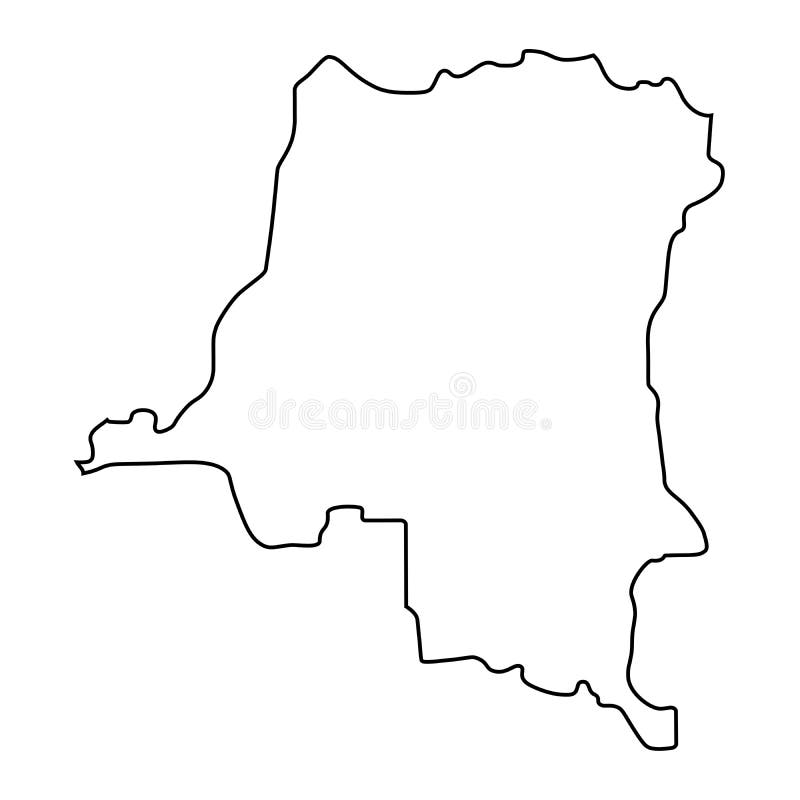 Outline Map of Democratic Republic of the Congo Vector Design Template ...