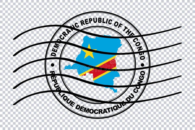 Map of Democratic Republic Congo, Postal Passport Stamp, Travel Stamp ...
