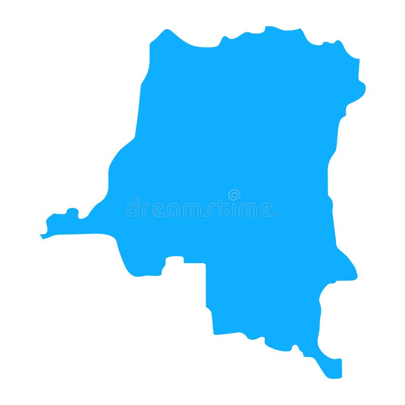 Map of Democratic Republic of the Congo - Outline Stock Illustration ...
