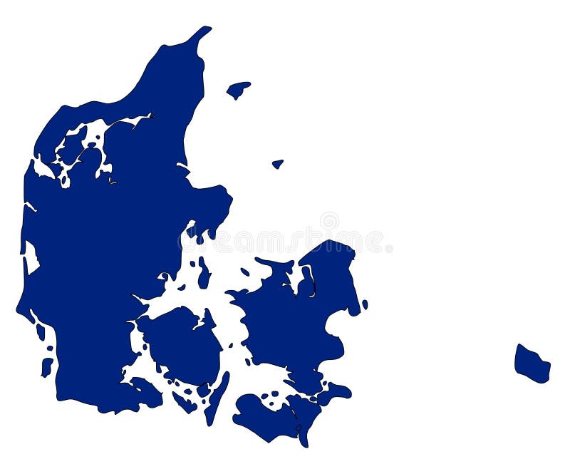 Map of Denmark in blue stock illustration. Illustration of government ...