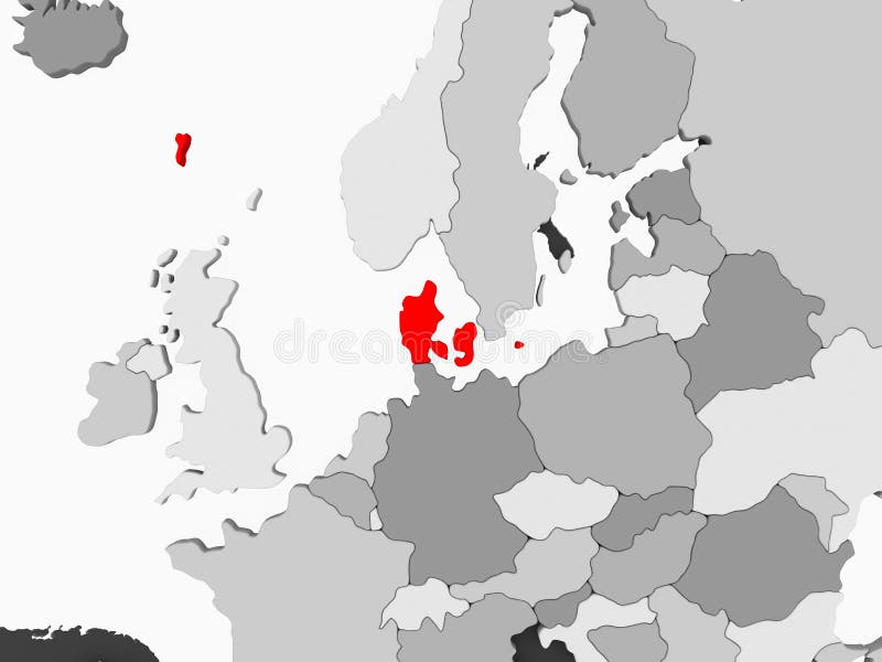 Map of Denmark stock illustration. Illustration of political - 124785136