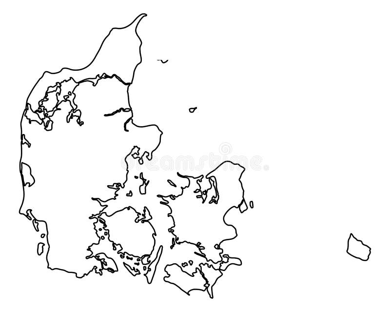 Map of Denmark stock vector. Illustration of white, geography - 92460541