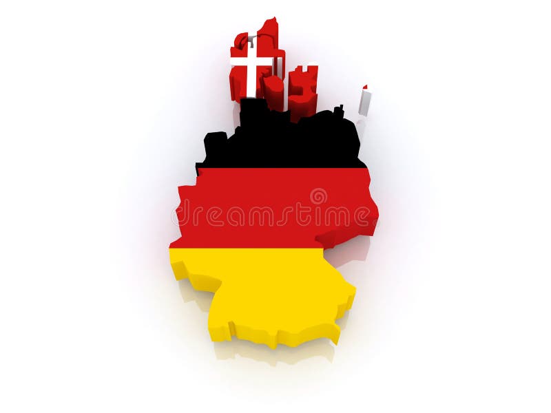 Map of Denmark and Germany. Stock Illustration - Illustration of ...