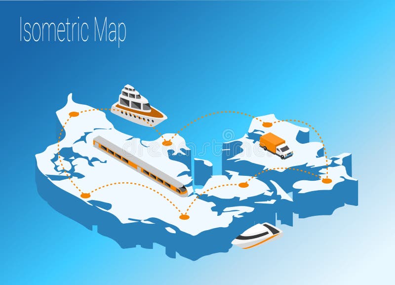 Map Denmark Isometric Concept. Stock Vector - Illustration of elements ...