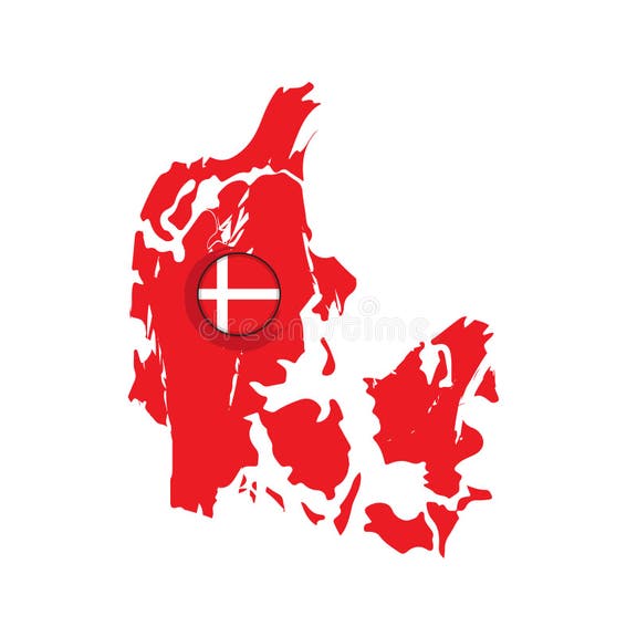 Map of Denmark with a Label Stock Vector - Illustration of design ...