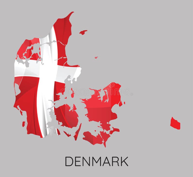 Map of Denmark stock vector. Illustration of outline - 126761863