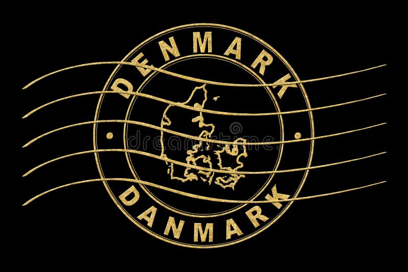 Map of Denmark, Postal Passport Stamp, Travel Stamp Stock Illustration ...