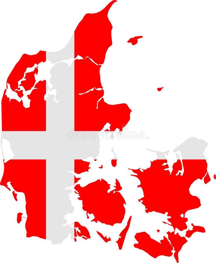 Map of the Denmark stock vector. Illustration of isolated - 204071344