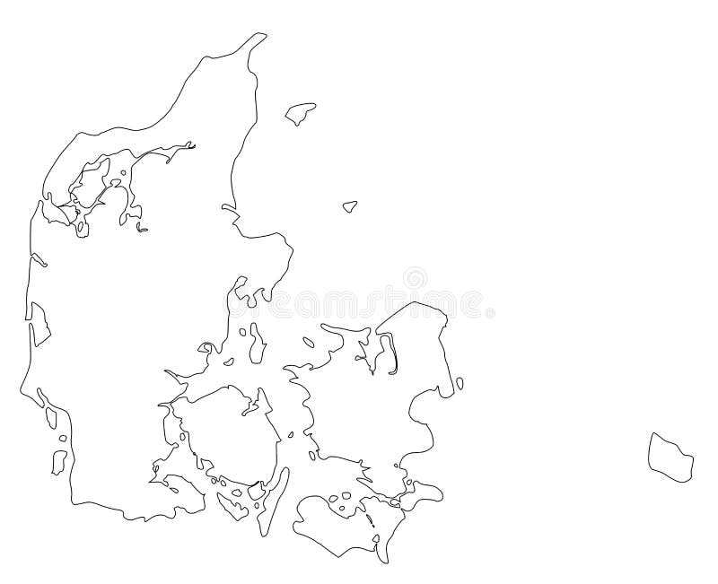 Map of Denmark in white stock illustration. Illustration of land ...