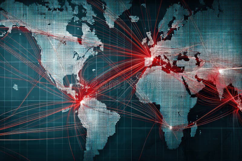 Global Map Illustrating Restricted Exports and Sanctions with Red Lines ...