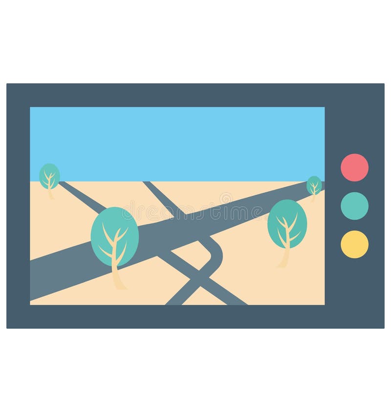 Map Device Colored Vector Illustration Map Device Colored Vector ...