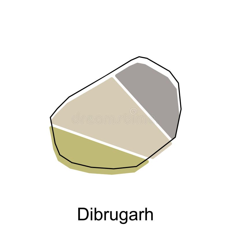 Dibrugarh District Assam State, Republic of India Map Vector ...