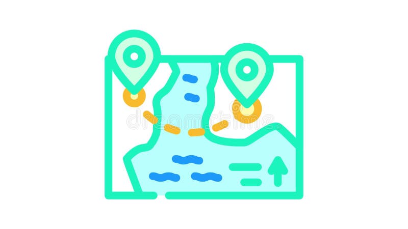 Map Direction Color Icon Animation Stock Video - Video of direction ...