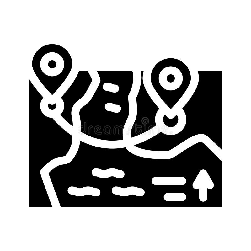 Map Direction Glyph Icon Vector Illustration Stock Vector ...