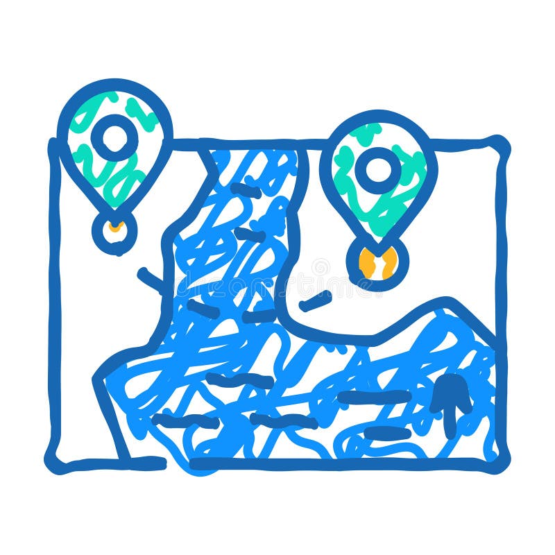 Map Direction Icon Doodle Illustration Stock Vector - Illustration of ...