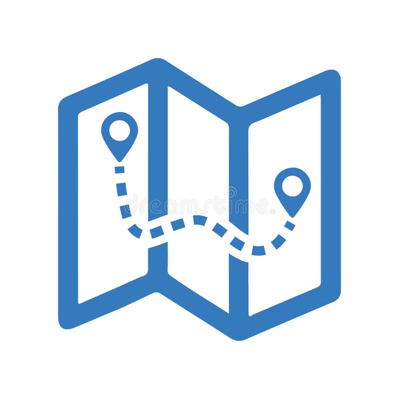 Map, Direction, Location Icon. Black Vector Design Stock Illustration ...