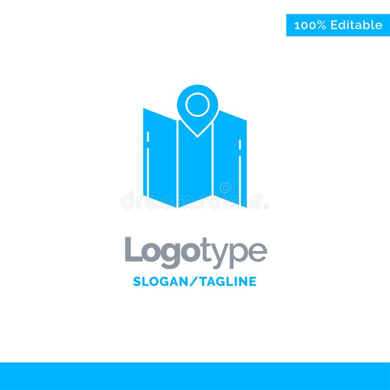Map, Direction, Location, Navigation, Pointer Blue Solid Logo Template ...