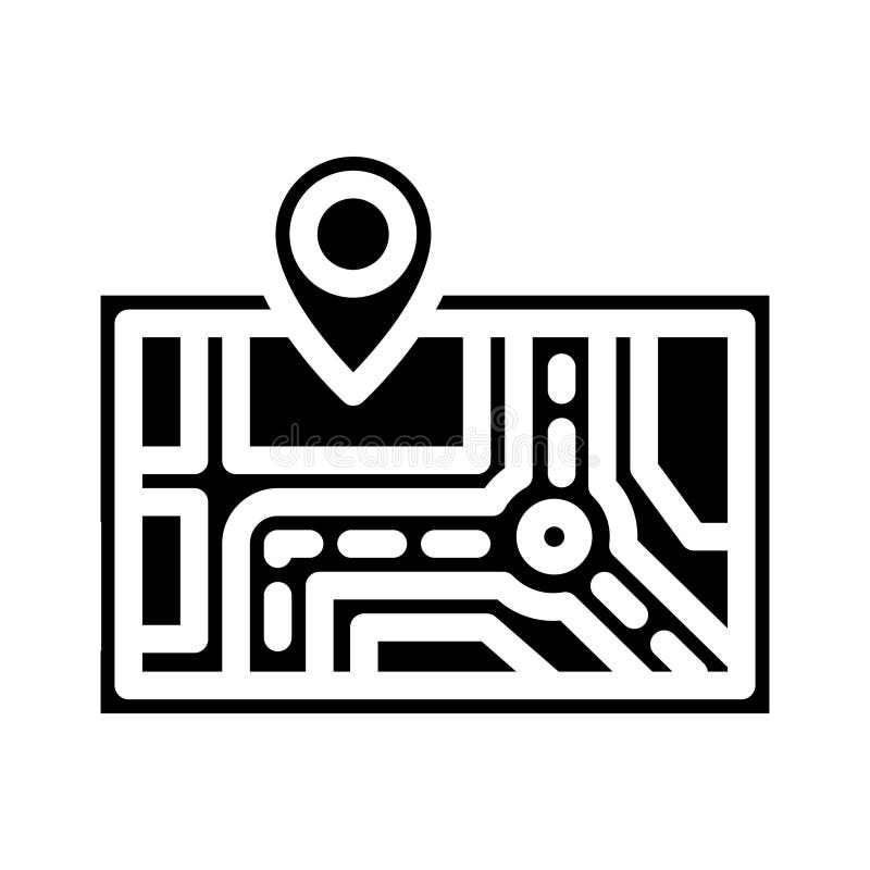 Map Directions Information Glyph Icon Vector Illustration Stock Vector ...