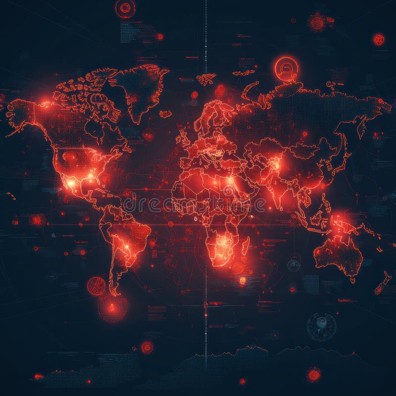 World Map Showing Zones of Epidemic Outbreaks with Highlighted Regions ...