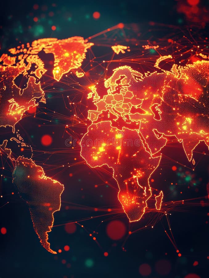 World Map Highlighting Zones of Epidemic Outbreaks in a Vivid and ...