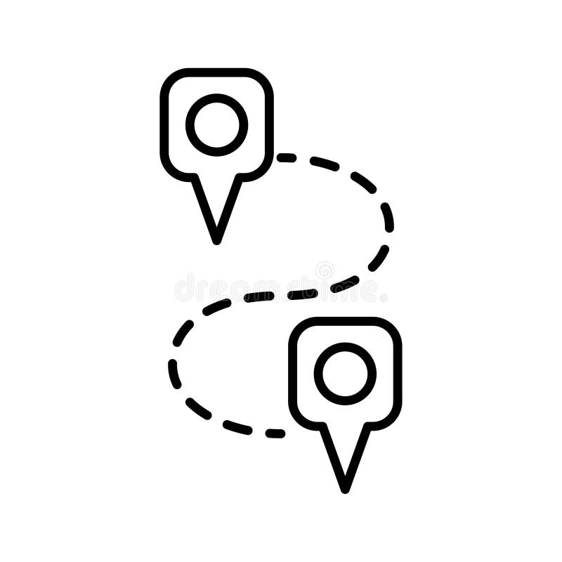 Map Distance Measuring Icon. Map Marker Pointer Stock Vector ...