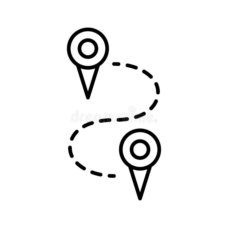 Map Distance Measuring Icon. Map Marker Pointer Stock Vector ...