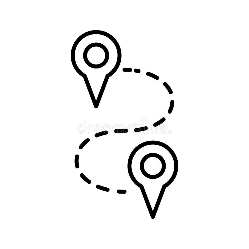 Map Distance Measuring Icon. Map Marker Pointer Stock Vector ...