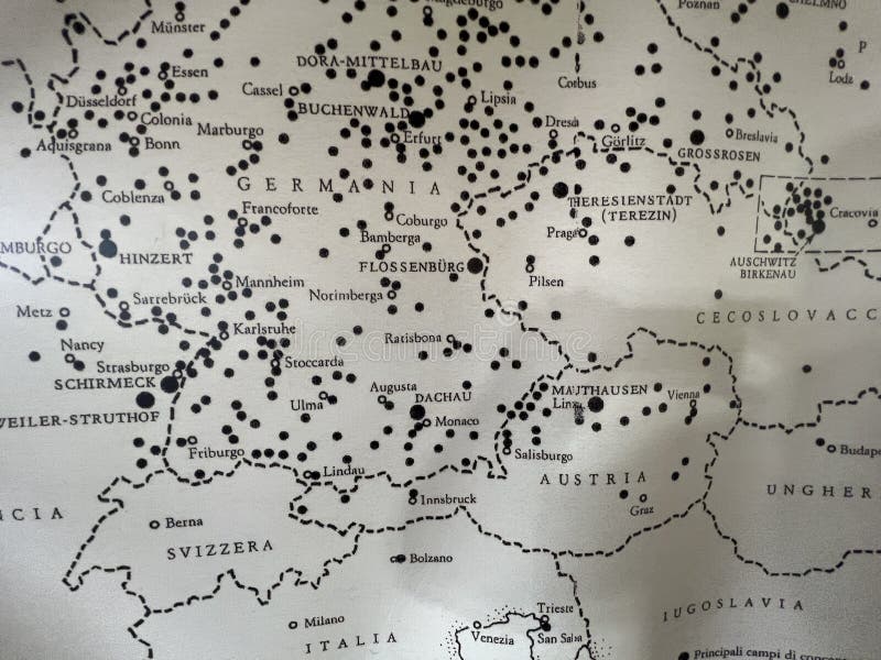 Map of the Distribution of German Concentration Camps Stock Photo ...