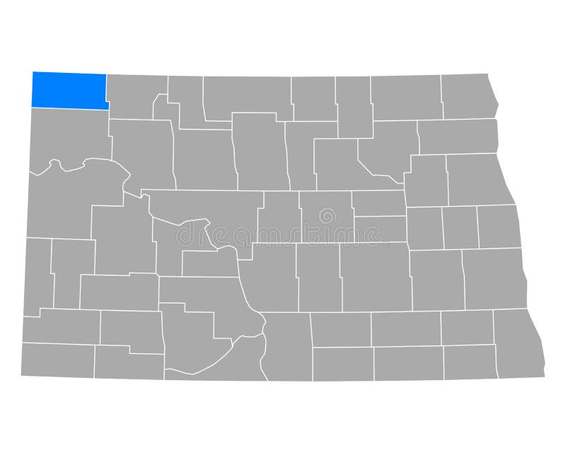 Map of Divide in North Dakota Stock Vector - Illustration of north ...