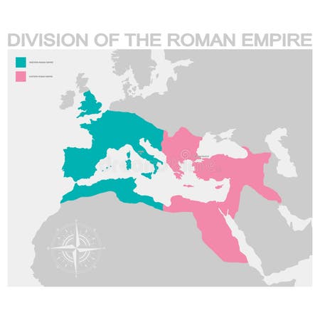 Map of the Division of the Roman Empire Stock Vector - Illustration of ...