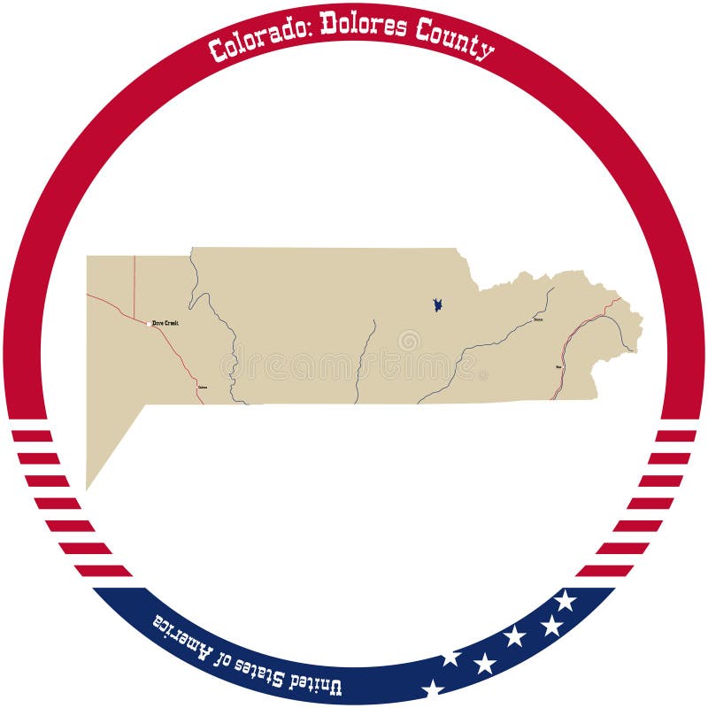 Map of Dolores County in Colorado, USA Stock Vector - Illustration of ...