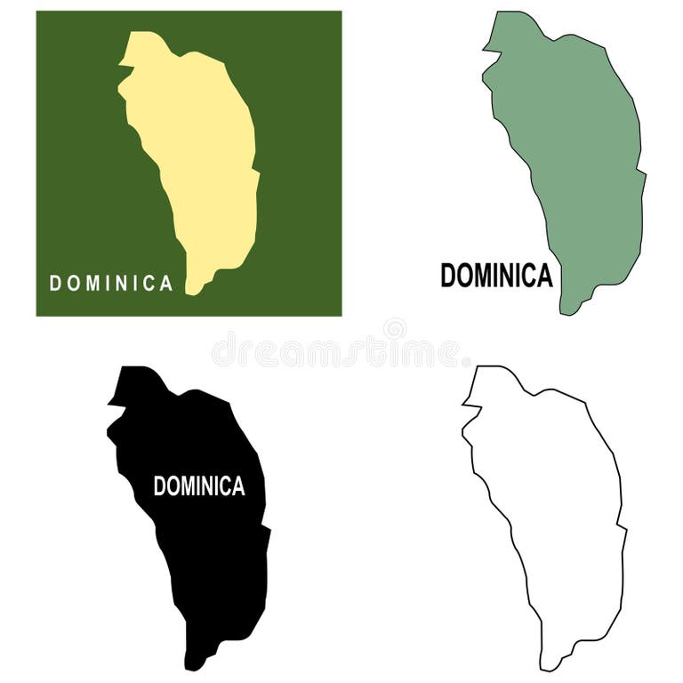 Map of Dominica design stock vector. Illustration of contour - 361160275
