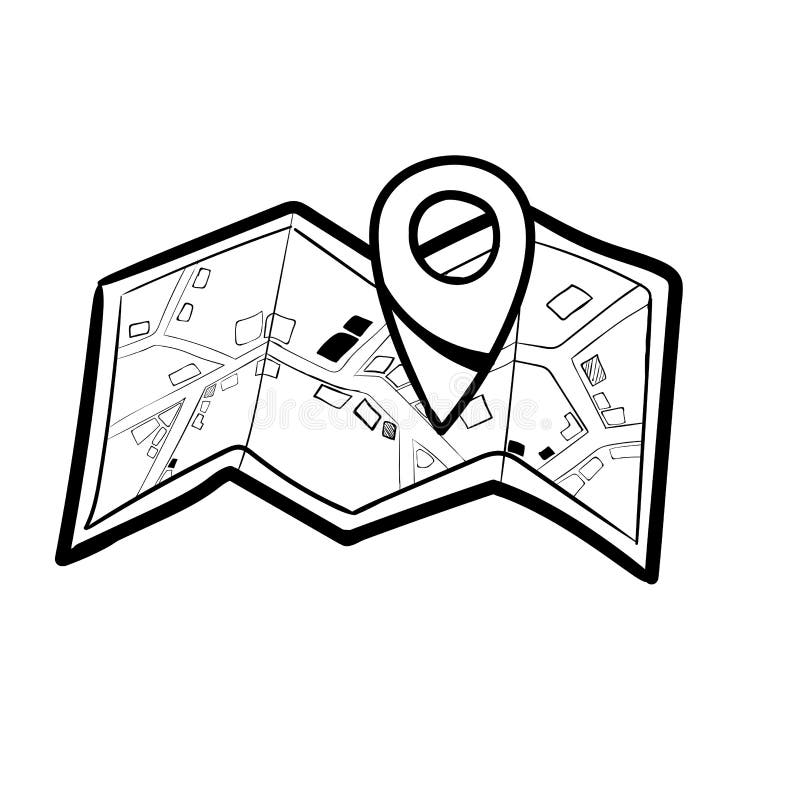 Map Doodle Icon Vector Hand Drawing Stock Illustration - Illustration ...